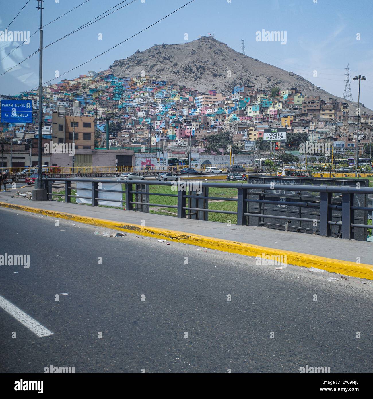 Lima, Peru - Dec 3, 2023: Colourful housing on the Cerro San Cristobal ...