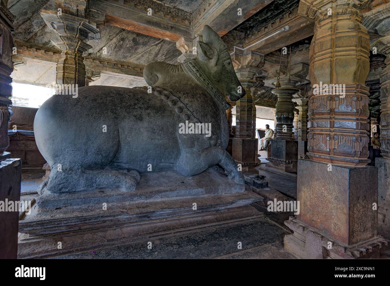 06 04 2014 Vintage Old Nandi at Nritya mantapa Madhukeshwara temple ...