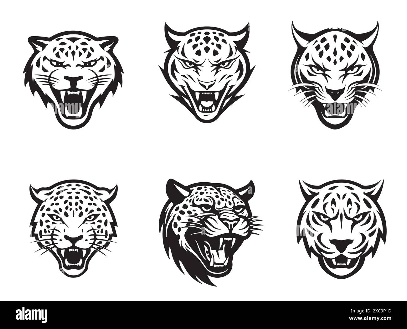 Vector of cheetah head on white background. Wild Animals. Easy editable ...