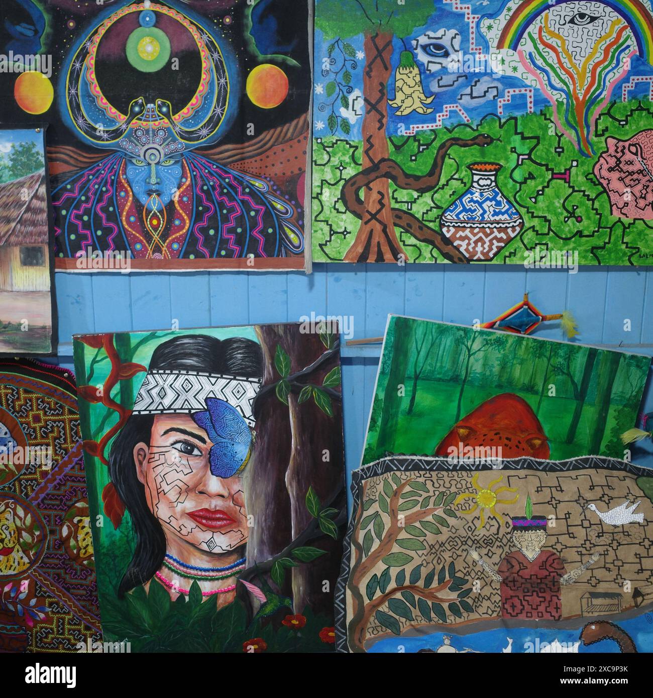 Lima, Peru - Dec 3, 2023: Traditonal Amazonian Shipibo Konibo art ...