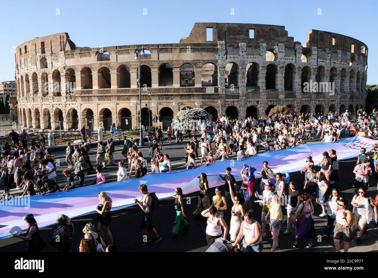 Roma, Italia. 15th June, 2024. Parta del Gay Pride a Roma, Sabato, 15 ...