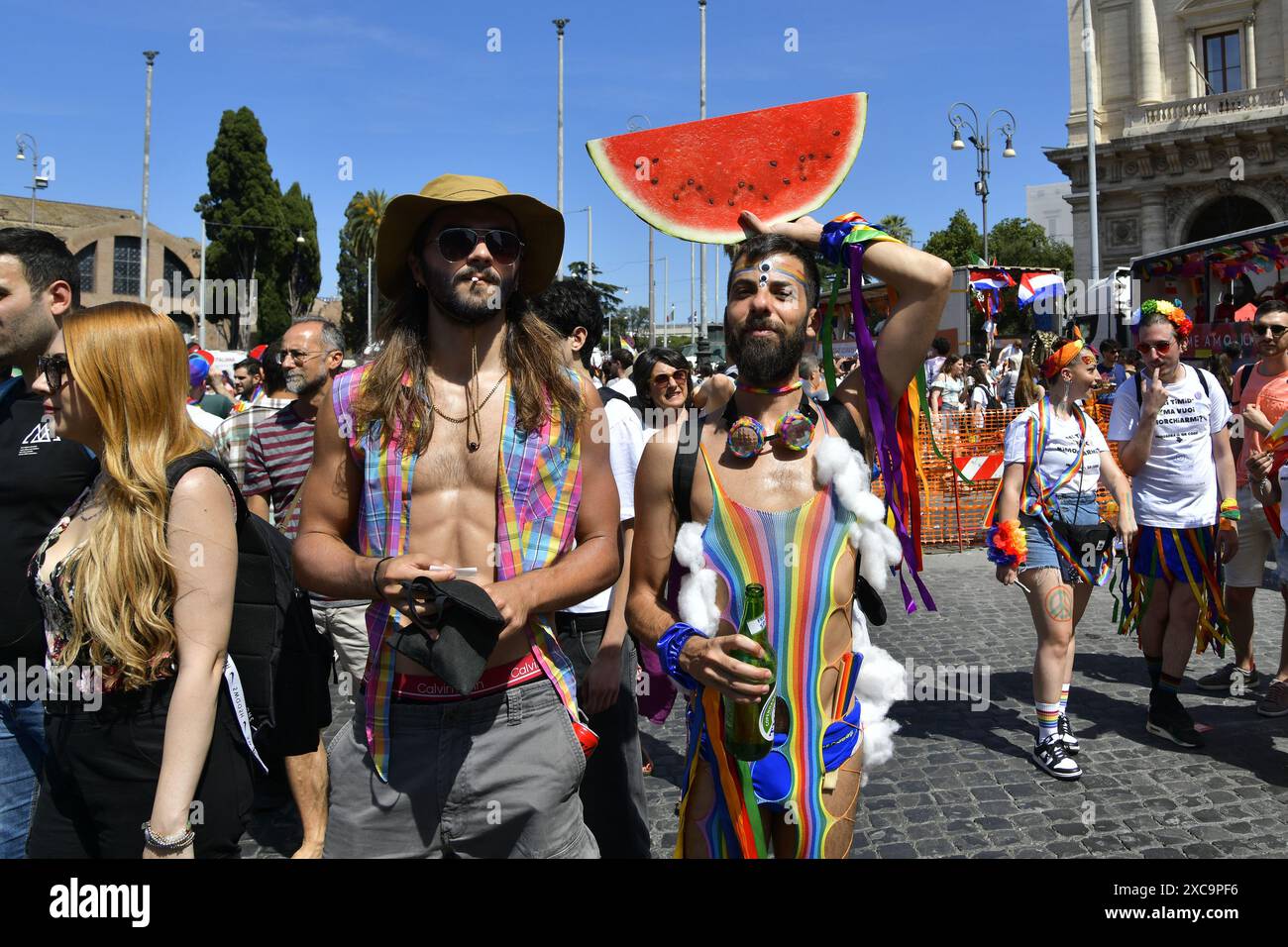 Rome, Italy. 15th June, 2024. Rome - People taking part in the annual ...