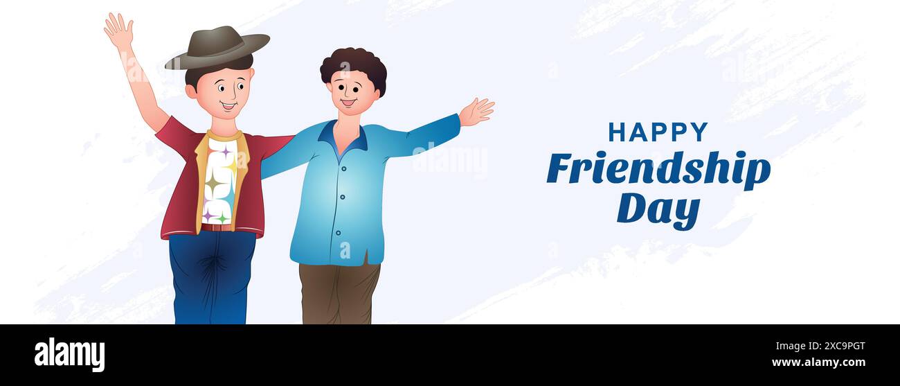 Happy friends greeting young Stock Vector Images - Alamy