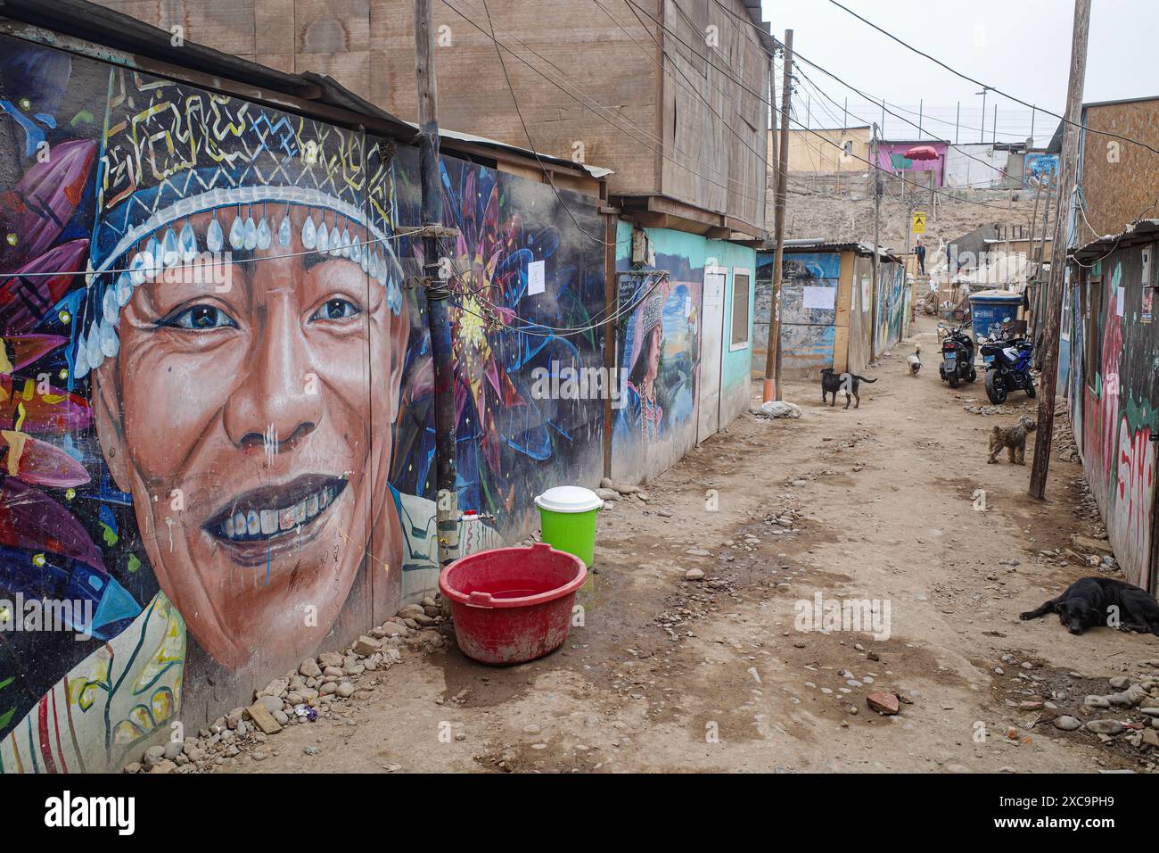 Lima, Peru - Dec 3, 2023: Traditional Amazonian art in Lima's Shipibo ...