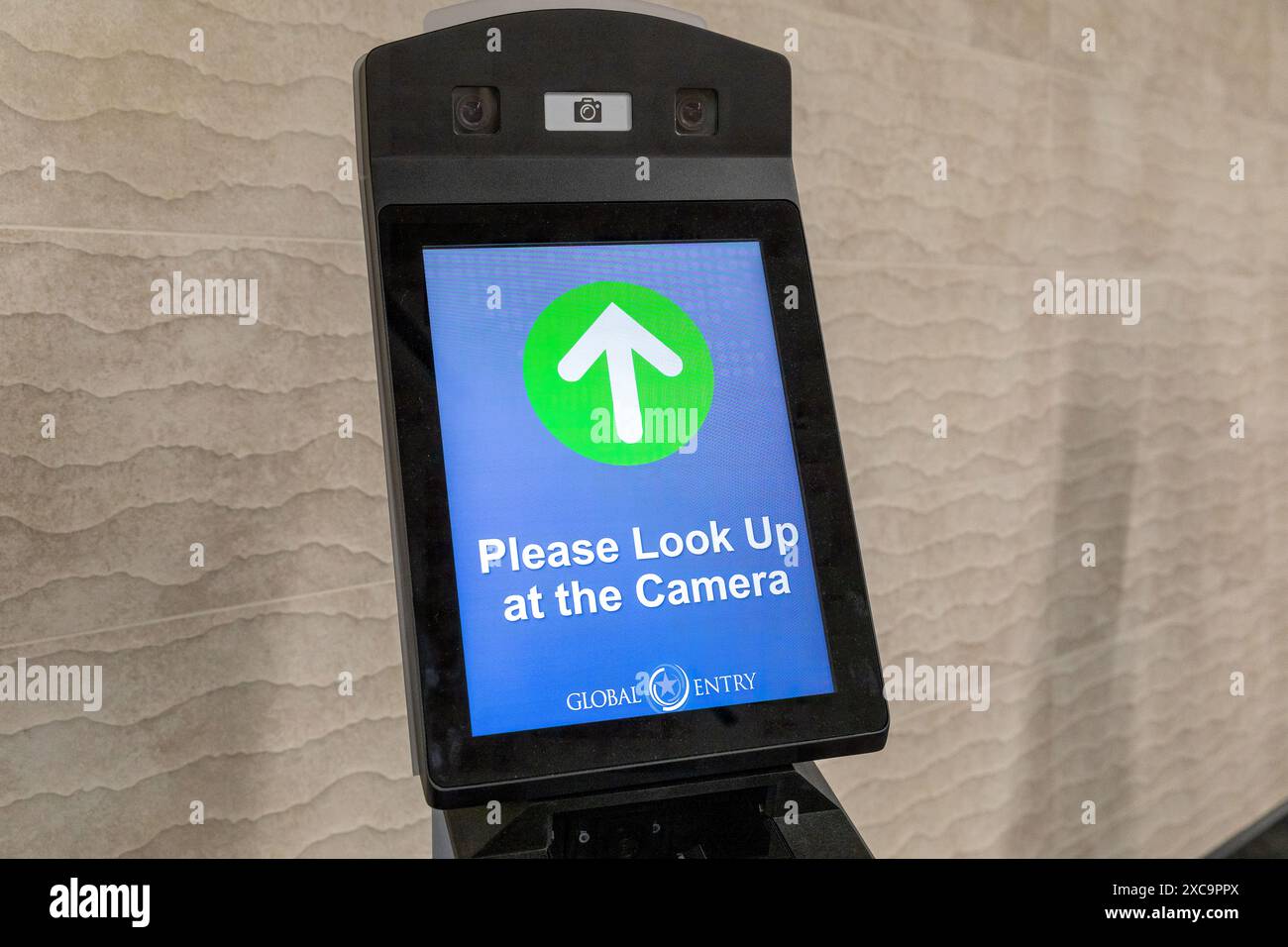 U.S. Customs and Border Protection Global Entry kiosks await use by ...