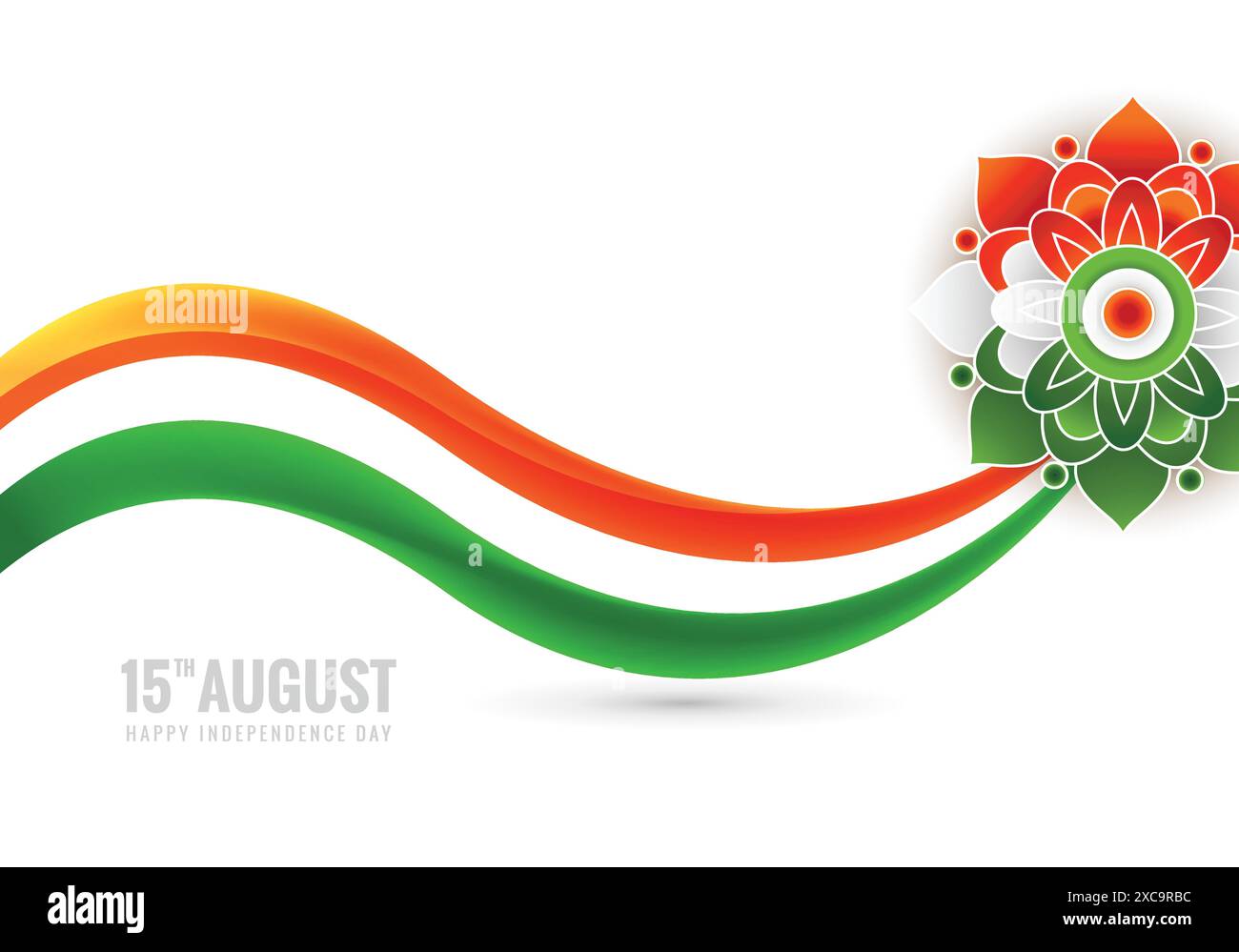 India independence day celebration on 15 august card with modern wave ...