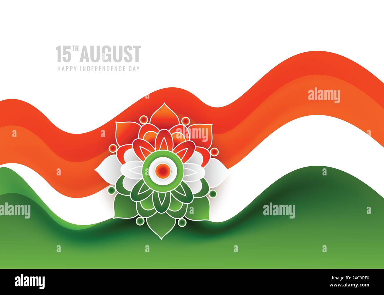 India independence day celebration on 15 august card with modern wave ...