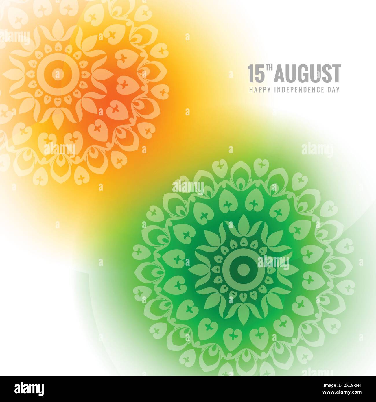 Beautiful tricolor mandala with indian flag celebration card background ...