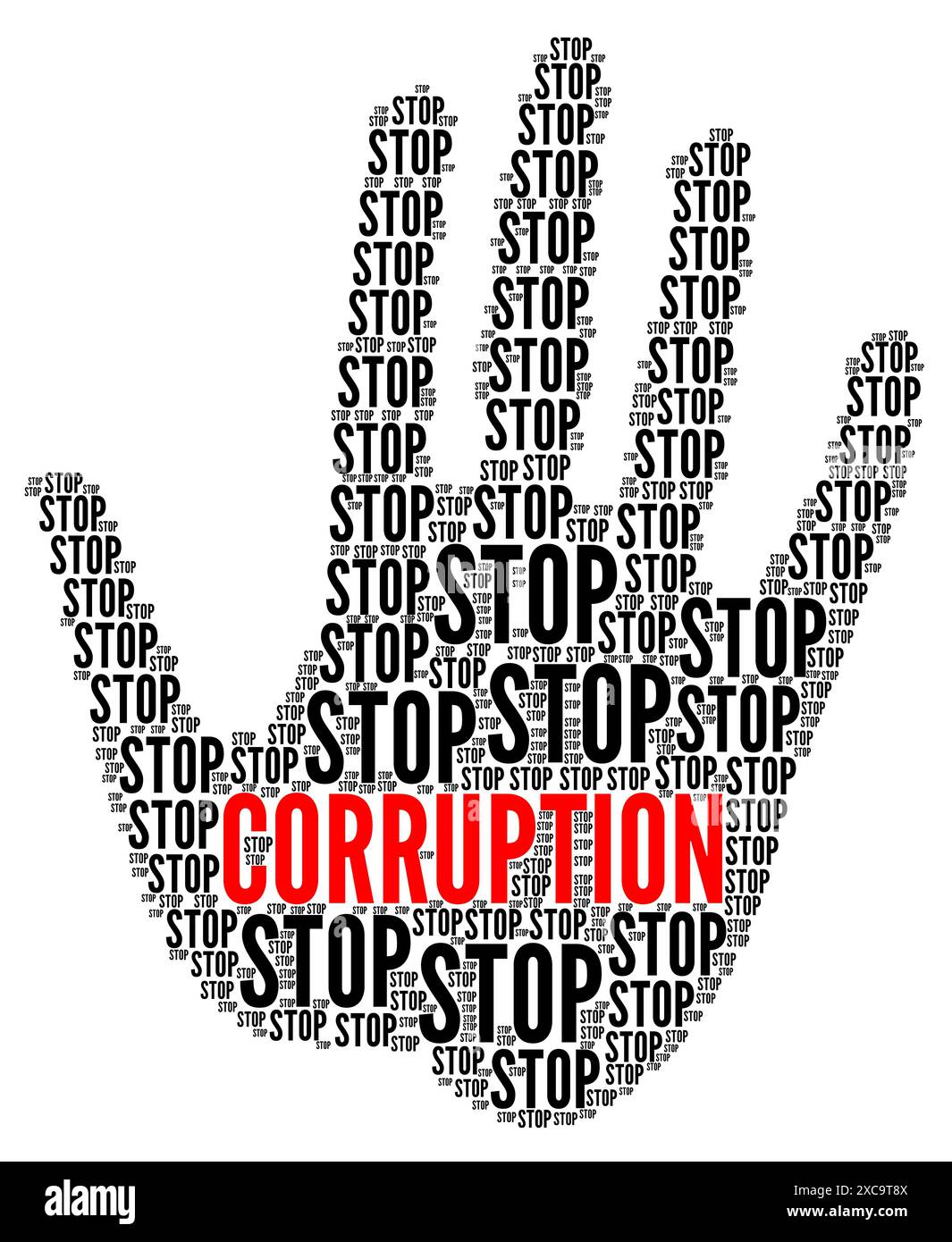Stop corruption hand giving Cut Out Stock Images & Pictures - Alamy