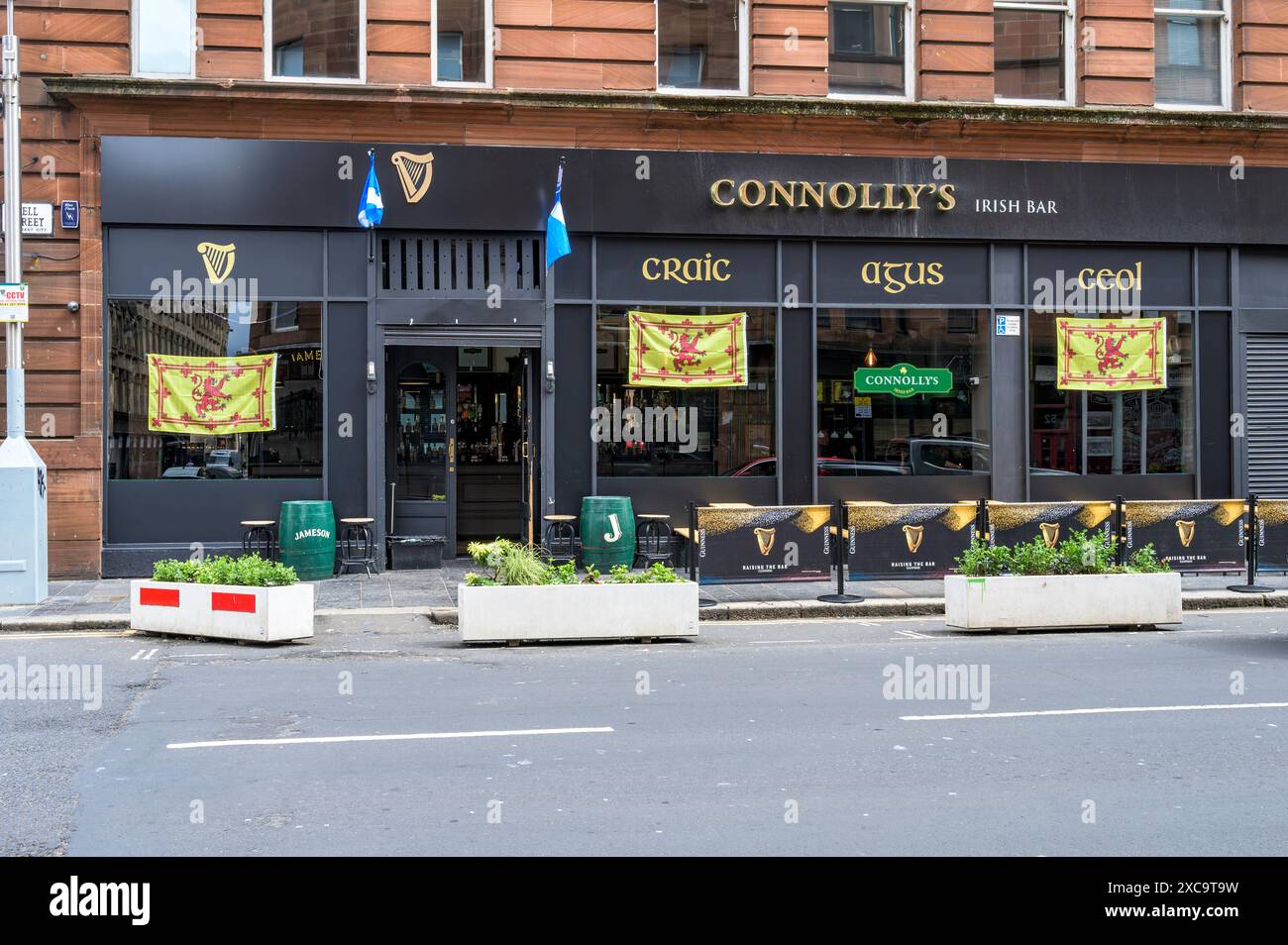 Connolly's Irish Bar decorated for the Euros 2024 Football Tournament, Bell Street, Glasgow ...