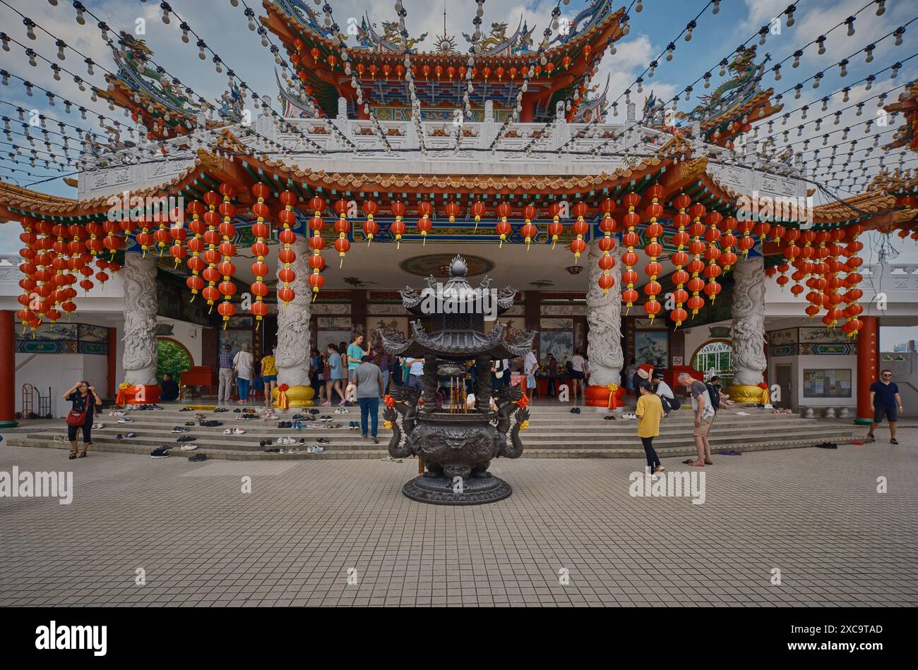 Thean Hou Temple in Kuala Lumpur, Malaysia is a six-tiered temple of ...