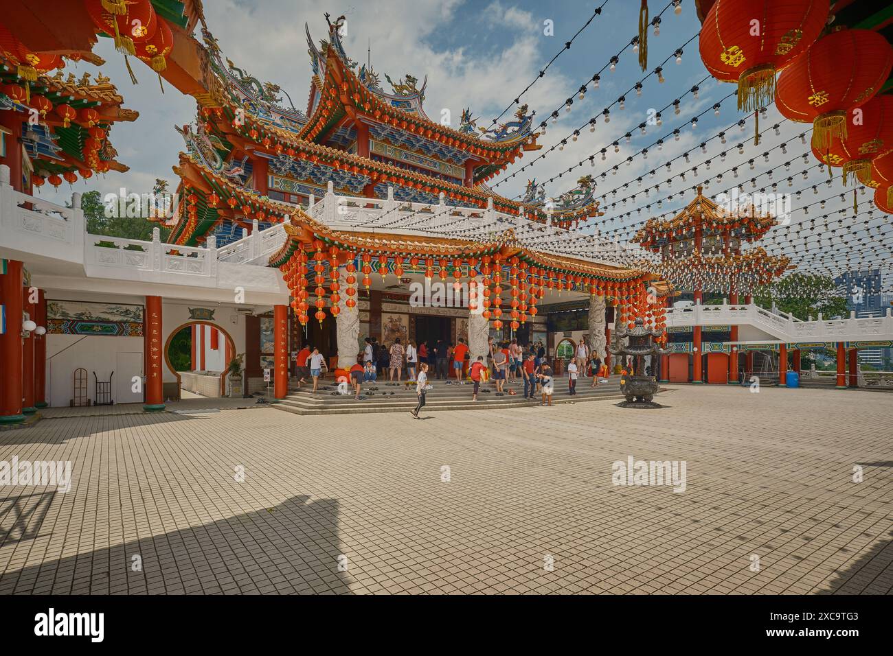 Thean Hou Temple in Kuala Lumpur, Malaysia is a six-tiered temple of ...