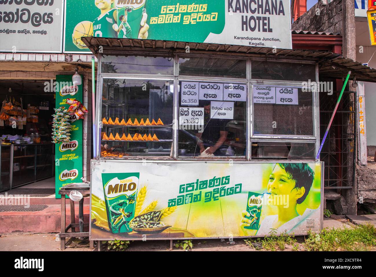 Warakapola, Sri Lanka. 10.02.2023 road to Kandy city. roadside kiosk ...