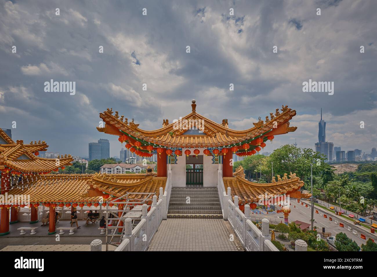 Thean Hou Temple in Kuala Lumpur, Malaysia is a six-tiered temple of ...