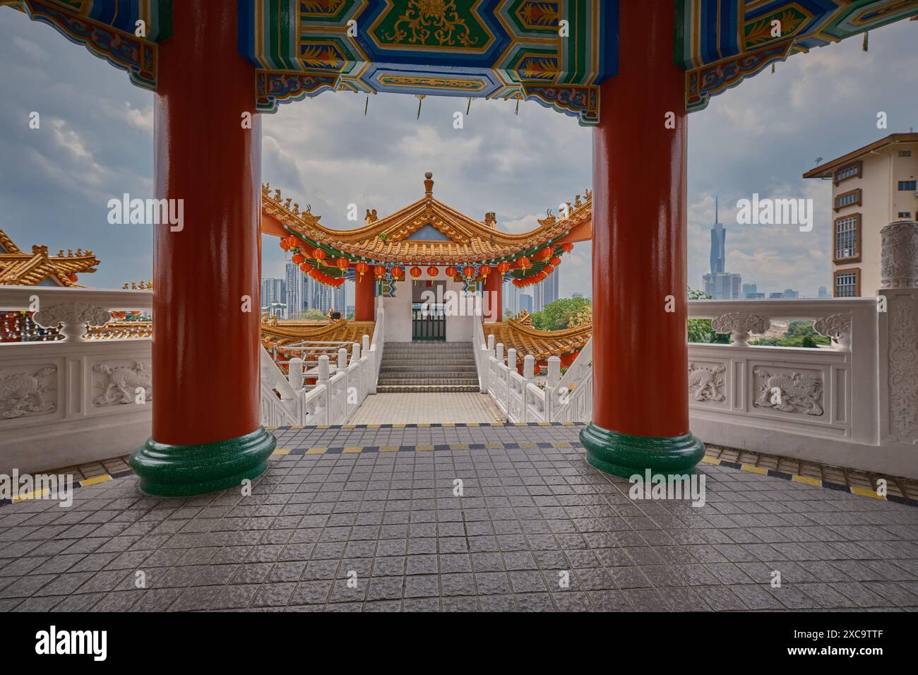 Thean Hou Temple in Kuala Lumpur, Malaysia is a six-tiered temple of ...