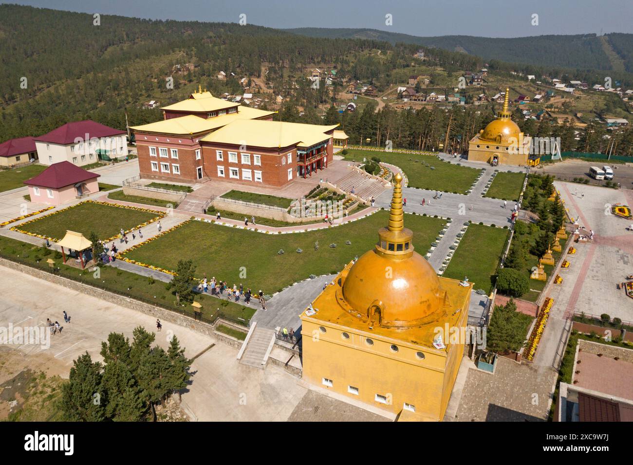 Aerial view of the Datsan Rinpoche Bagsha in Ulan-Ude, capital of the ...