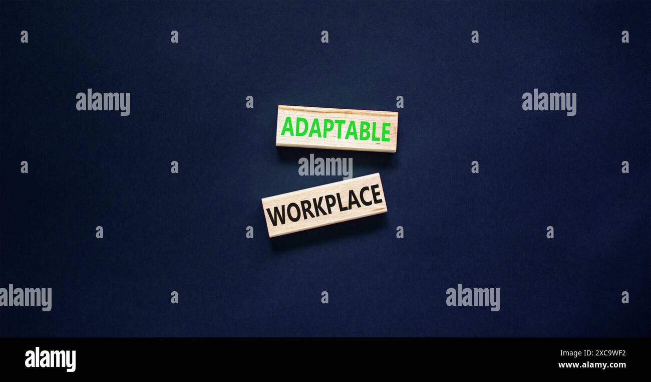 Adaptable workplace symbol. Concept words Adaptable workplace on ...