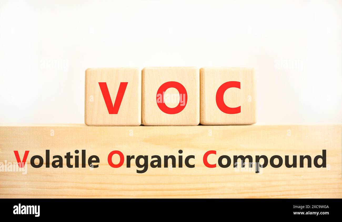 VOC volatile organic compound symbol. Concept words VOC volatile ...