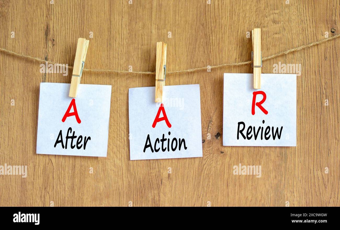 AAR After action review symbol. Concept words AAR After action review ...