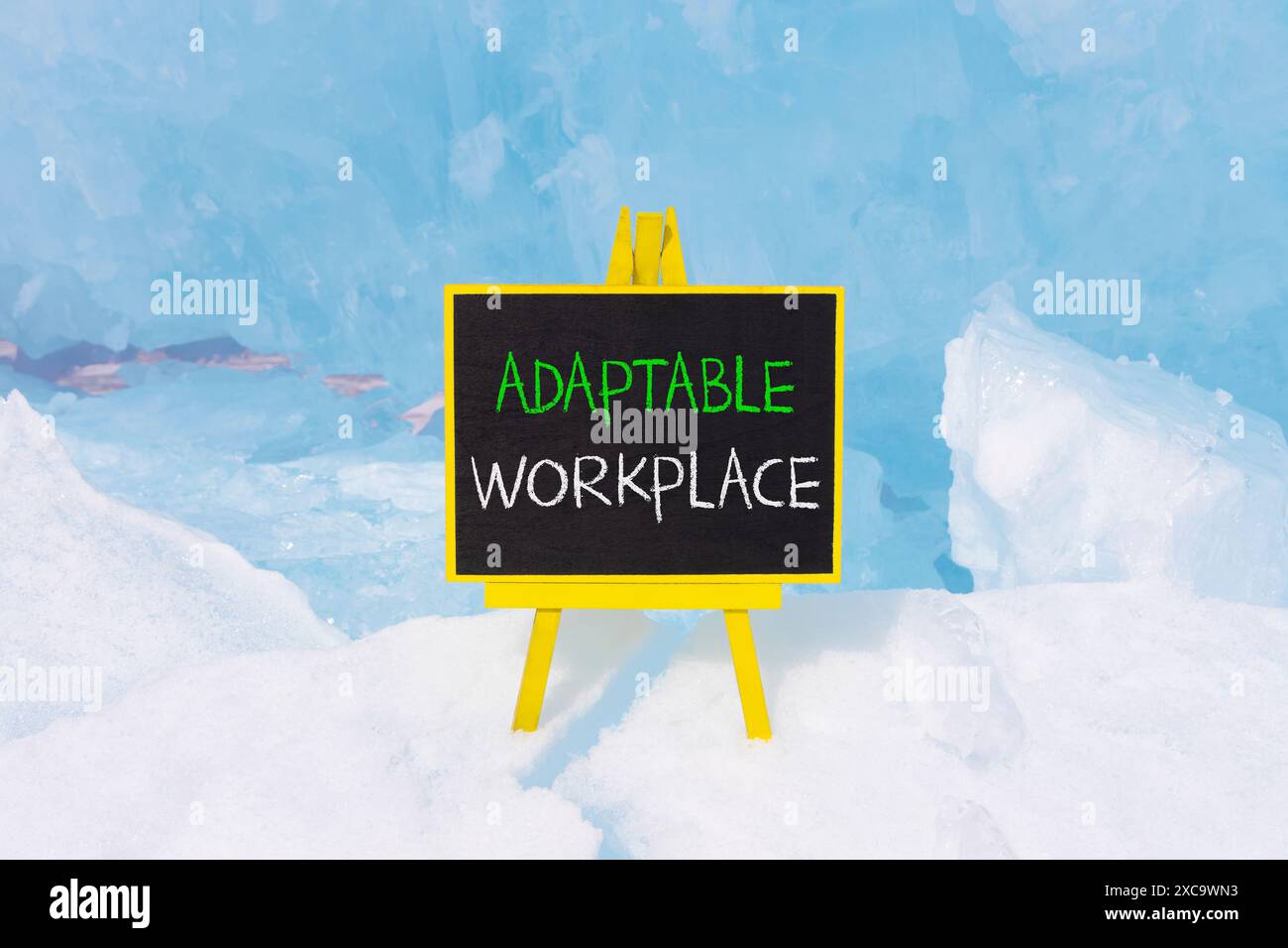 Adaptable workplace symbol. Concept words Adaptable workplace on ...