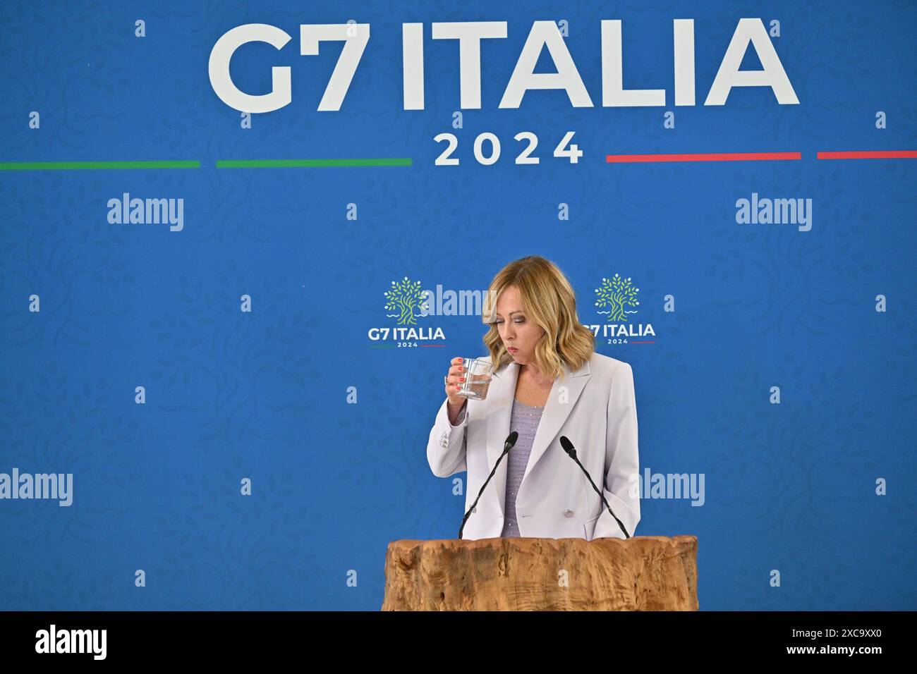 Borgo Egnazia, Italy. 15th June, 2024. Borgo Egnazia - G7 Final press conference by Giorgia ...