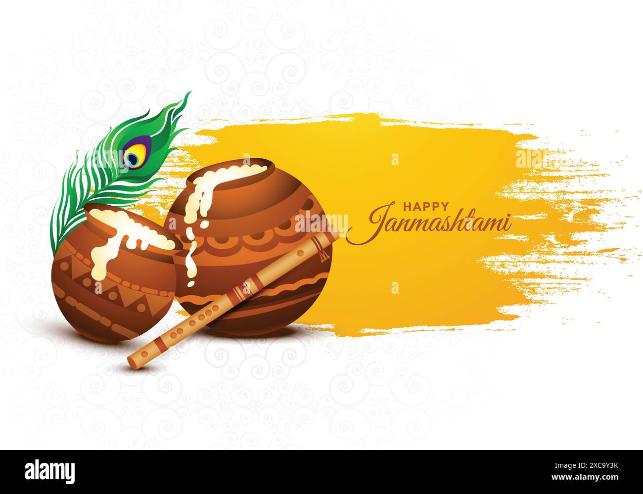 Beautiful illustration of dahi handi for hindu festival shree krishna ...