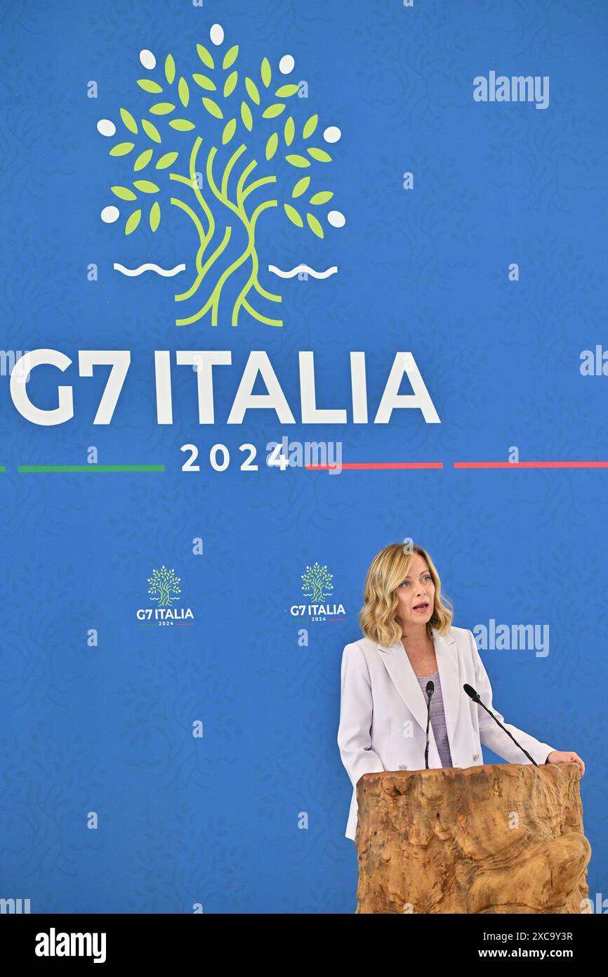 Borgo Egnazia, Italy. 15th June, 2024. Borgo Egnazia - G7 Final press conference by Giorgia ...