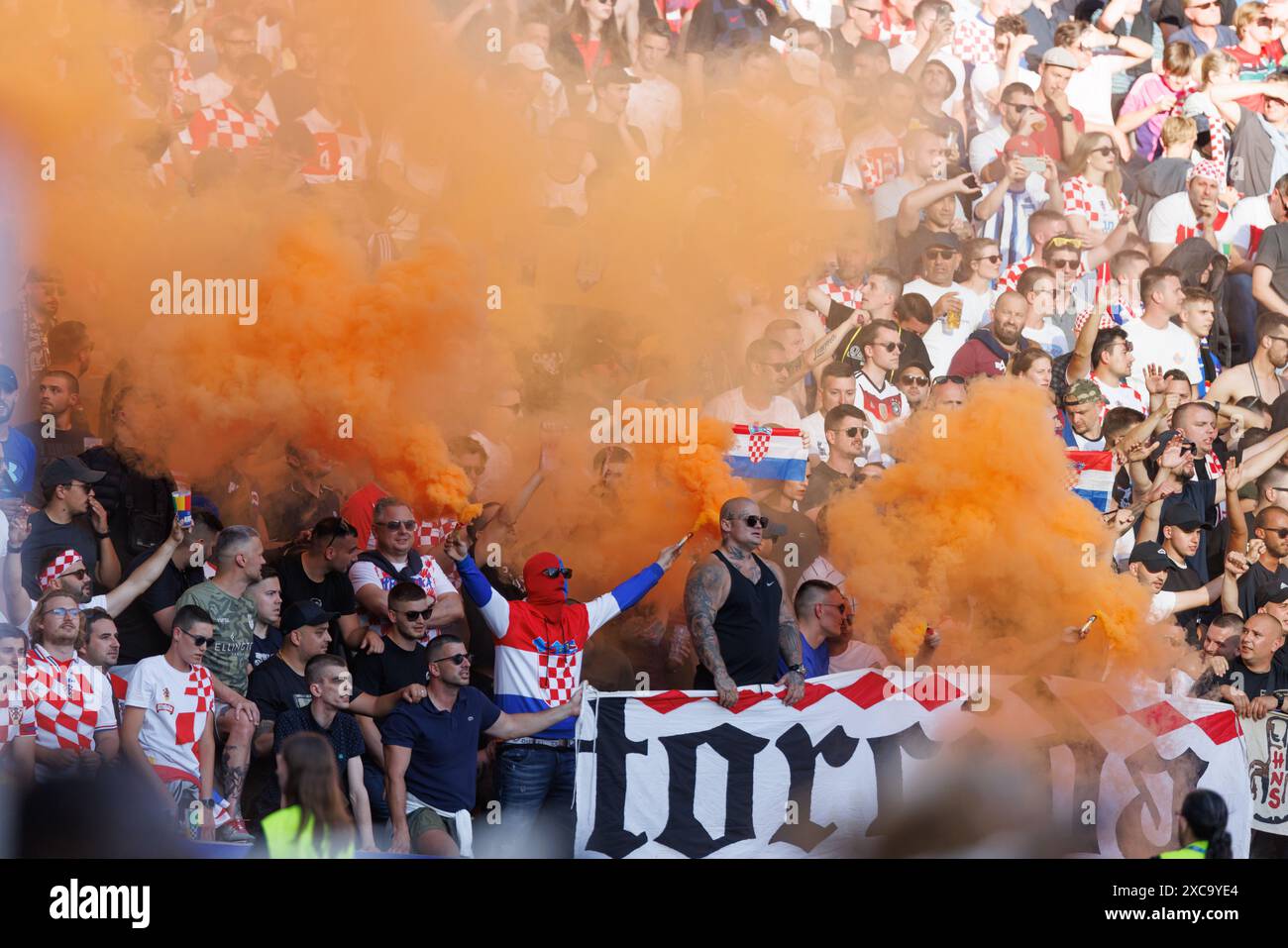 Fans of Croatia during UEFA Euro 2024 game between national teams of ...