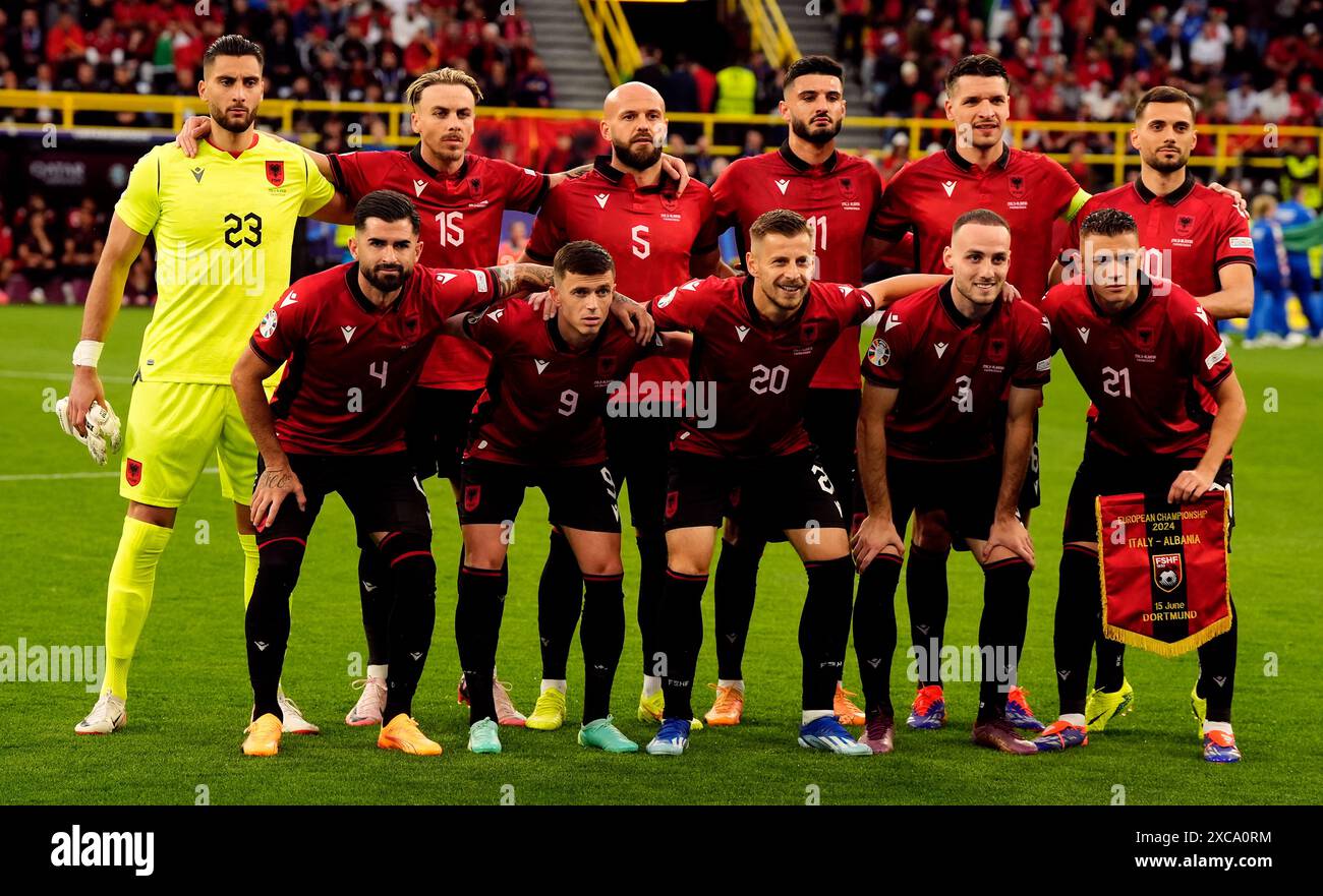 Albania starting line up during the UEFA Euro 2024 Group B match at the ...