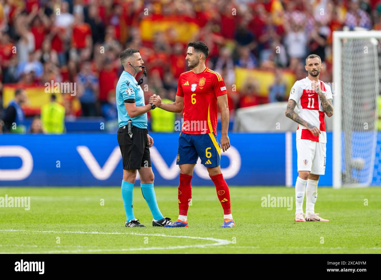 Berlin, Germany. 15th June, 2024. Referee Michael Oliver seen with ...