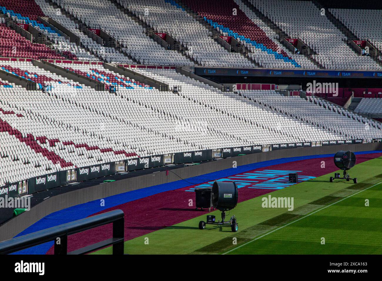 An empty West Ham United Football Club Stock Photo - Alamy