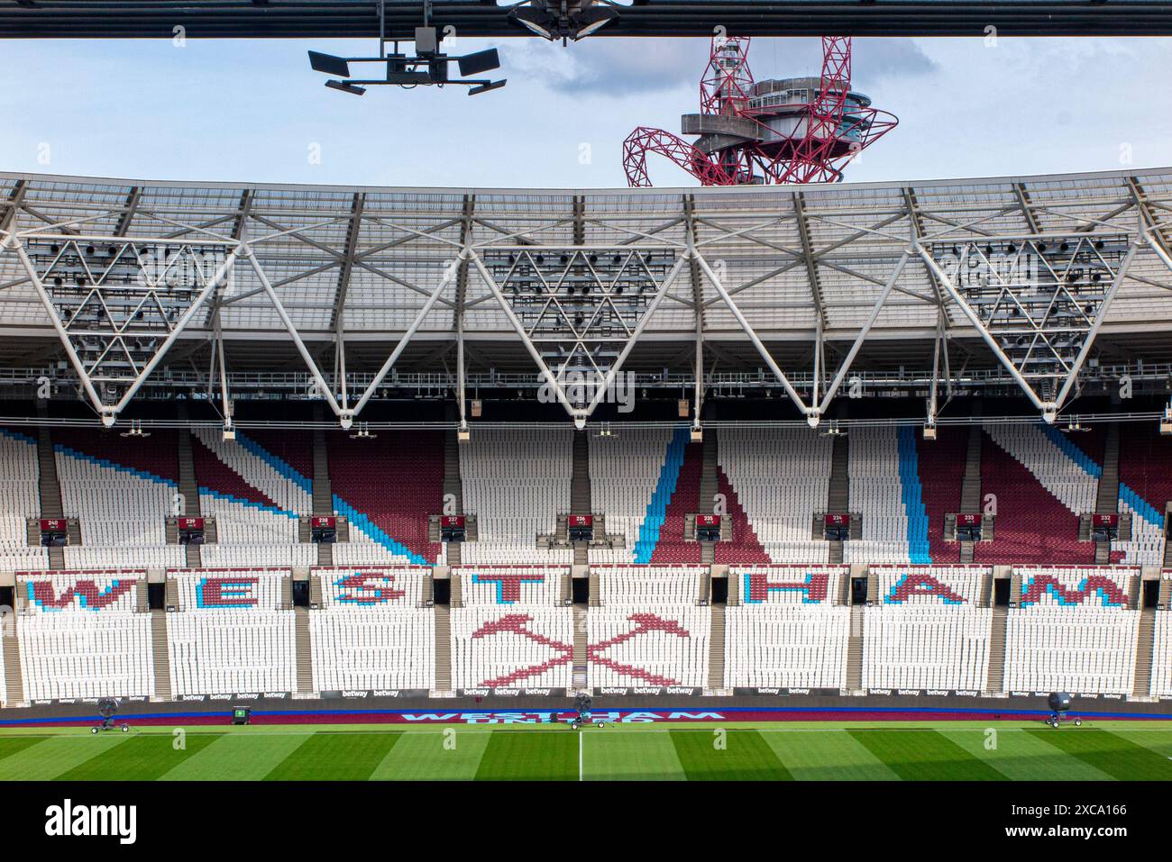 An empty West Ham United Football Club Stock Photo - Alamy