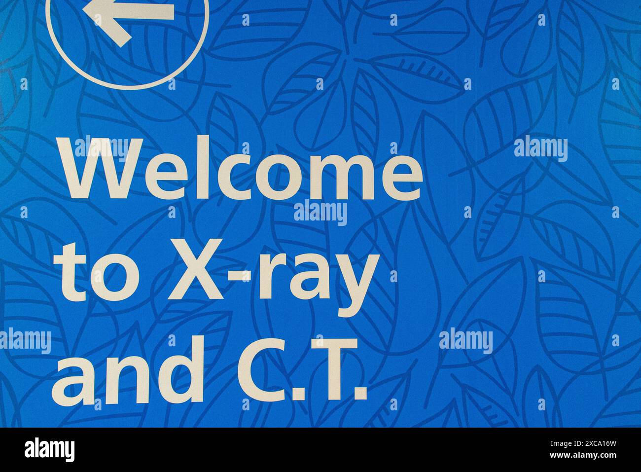Signs in an NHS hospital - X ray and C.T. scans Stock Photo - Alamy