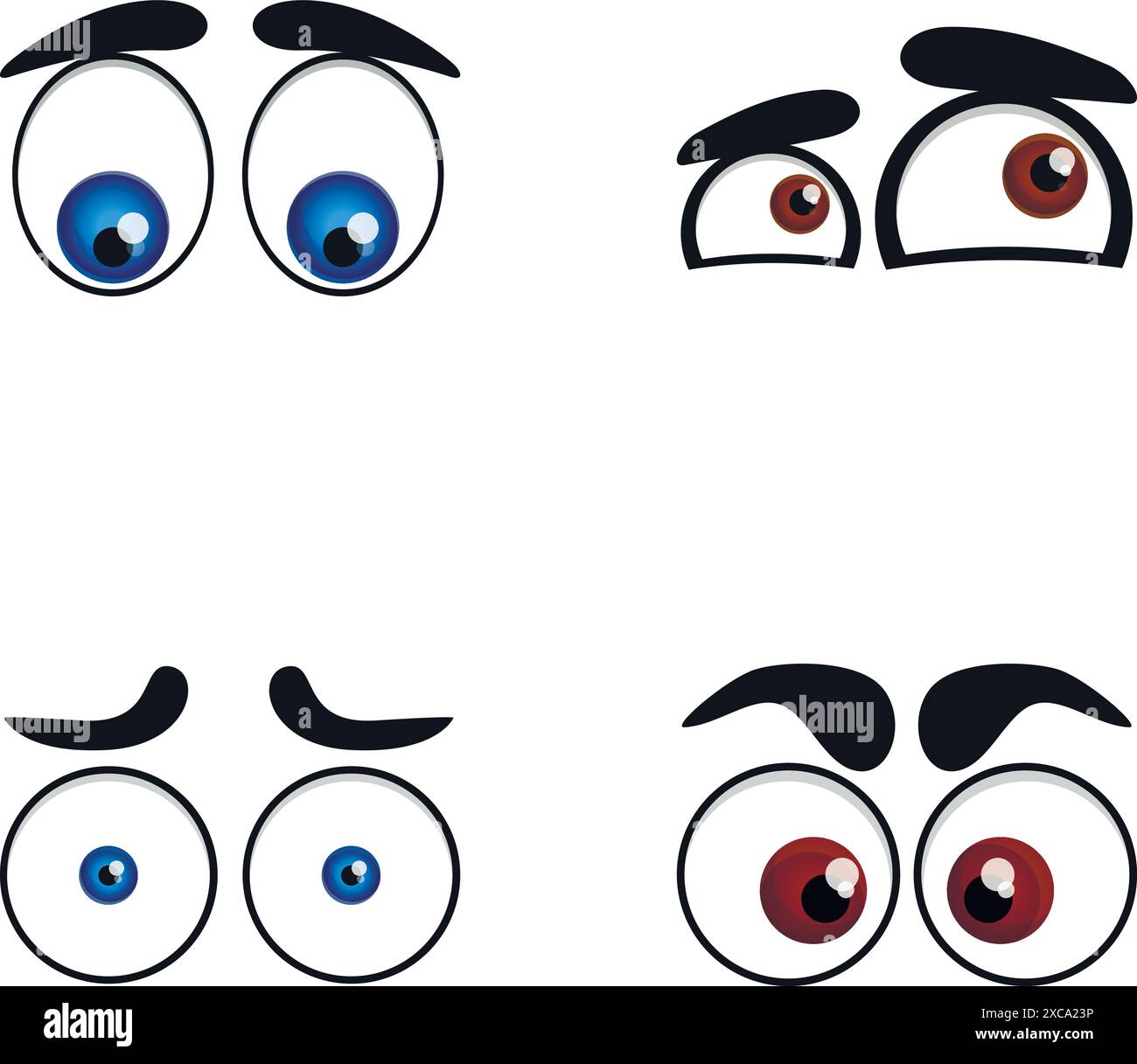 Eye expression icons set cartoon vector. Cartoon eye expressing various ...