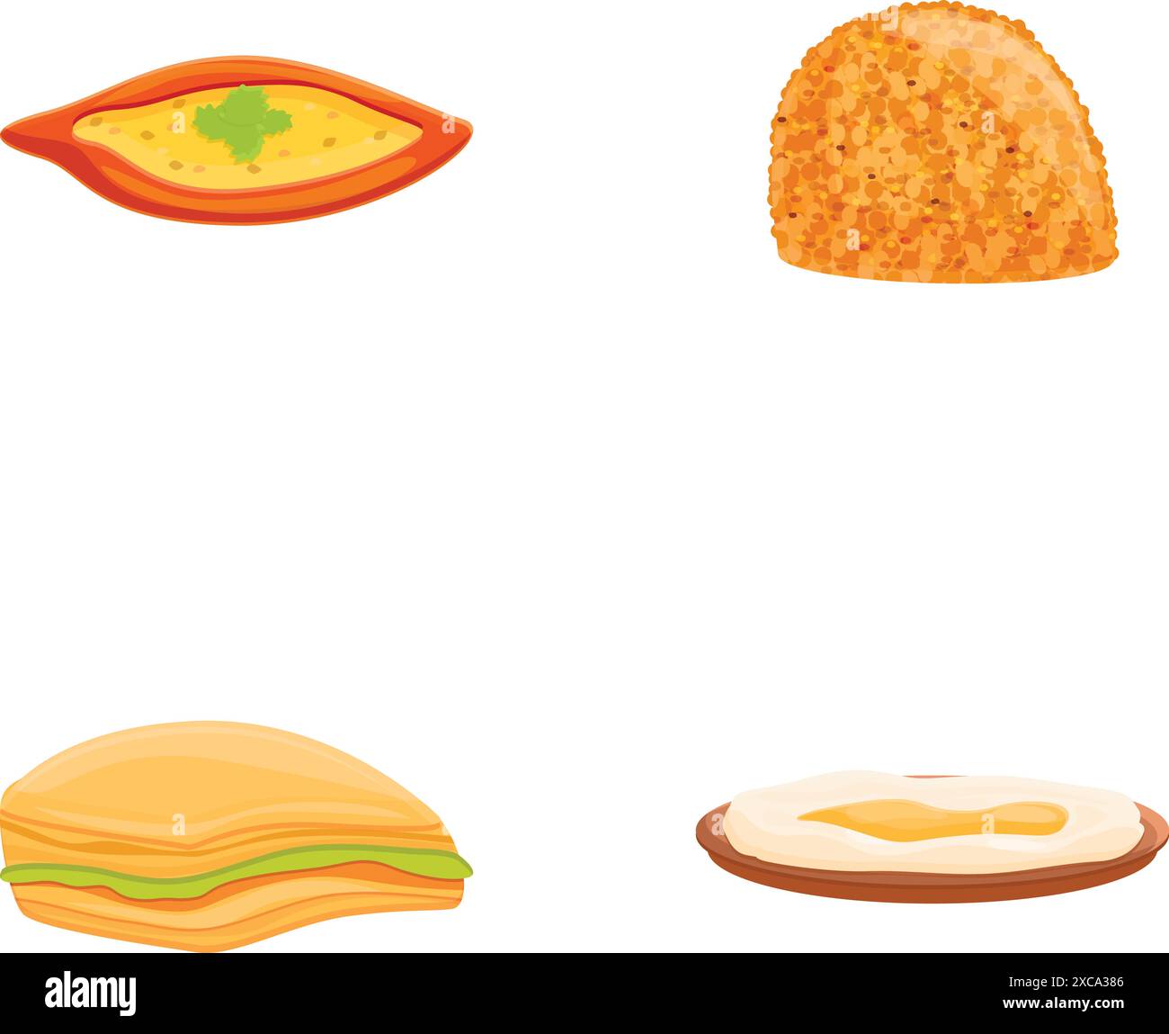 Turkish dish icons set cartoon vector. Various turkish traditional food ...