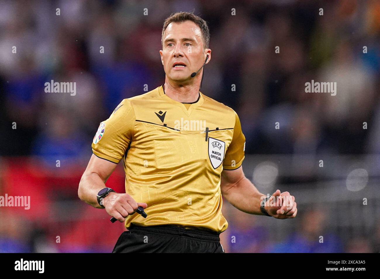 DORTMUND, GERMANY - JUNE 15: referee Felix Zwayer looks up during the ...