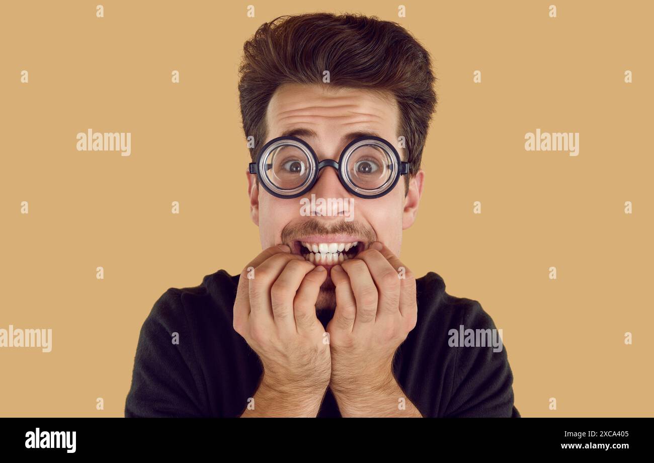 Male student looking nervous hi-res stock photography and images - Alamy