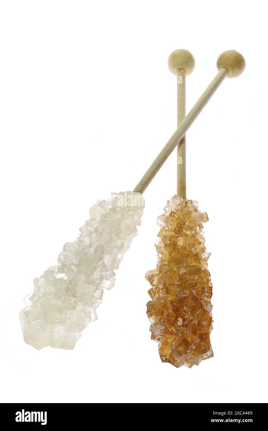 brown and white rock candy sticks isolated on white background Stock ...