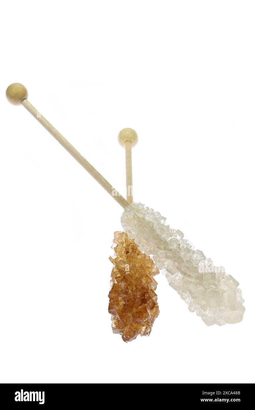 brown and white rock candy sticks isolated on white background Stock ...