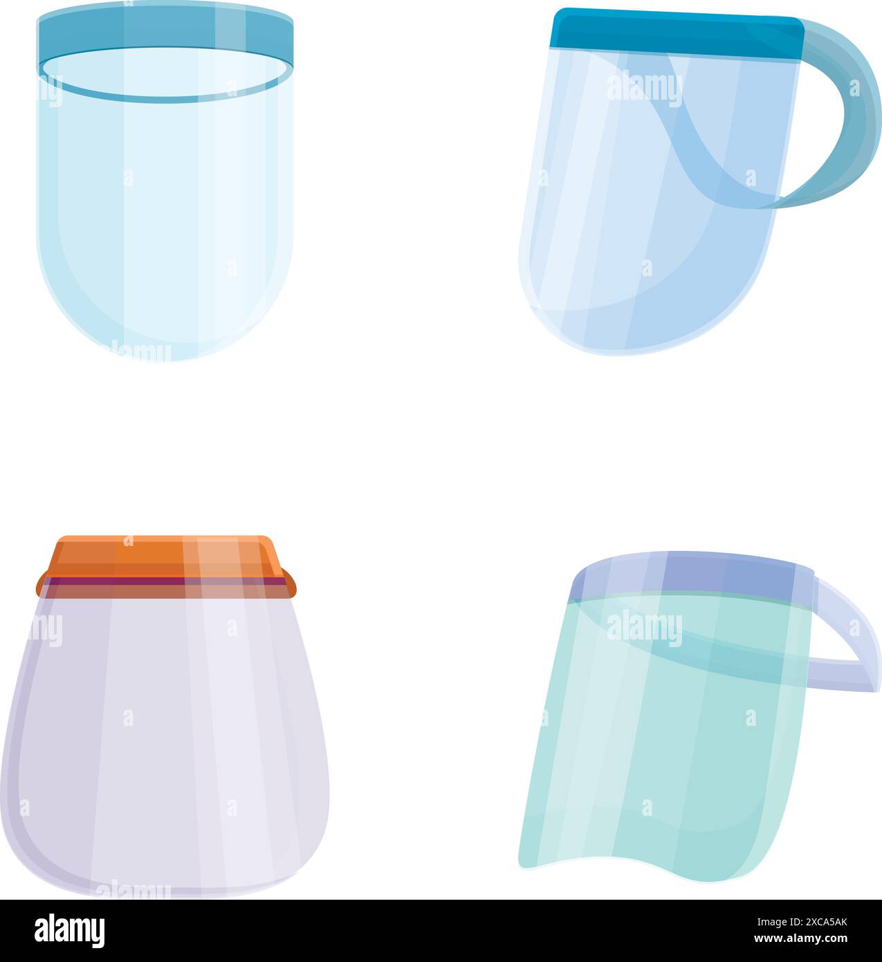 Medical shield icons set cartoon vector. Various clear safety shield ...