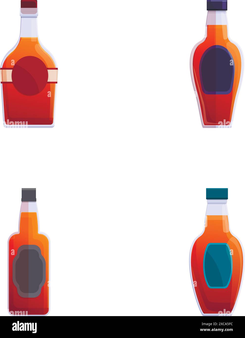 Scotch icons set cartoon vector. Various alcoholic beverage. Bar menu ...