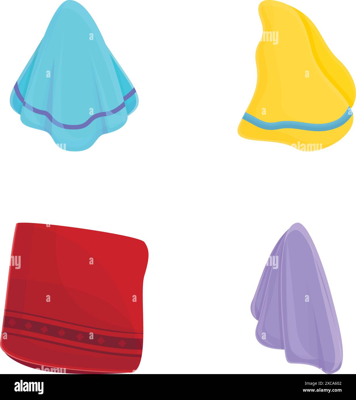 Colorful handkerchief icons set cartoon vector. Various cotton ...