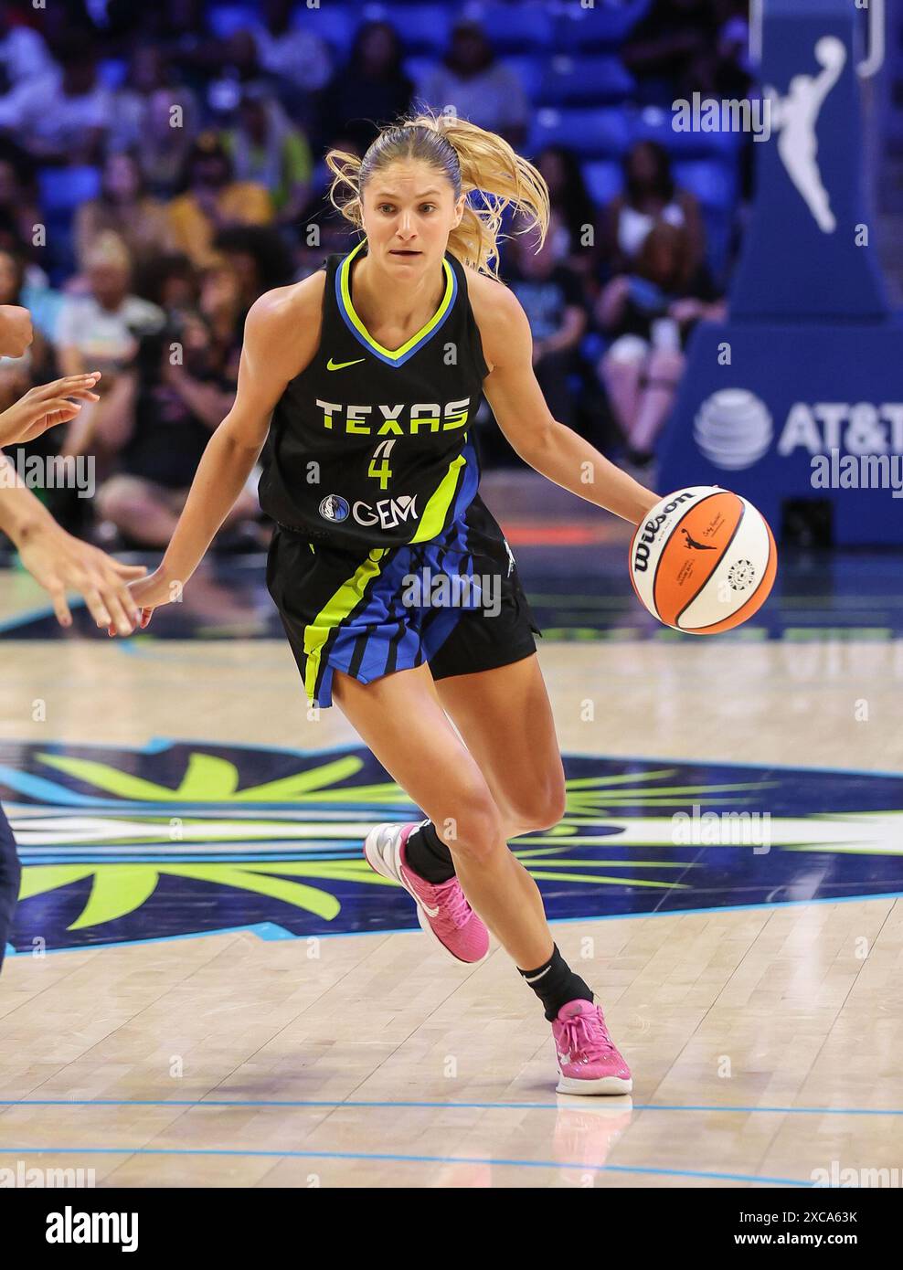 Arlington, TX, USA. 15th June, 2024. Dallas' Jacy Sheldon (4) during ...