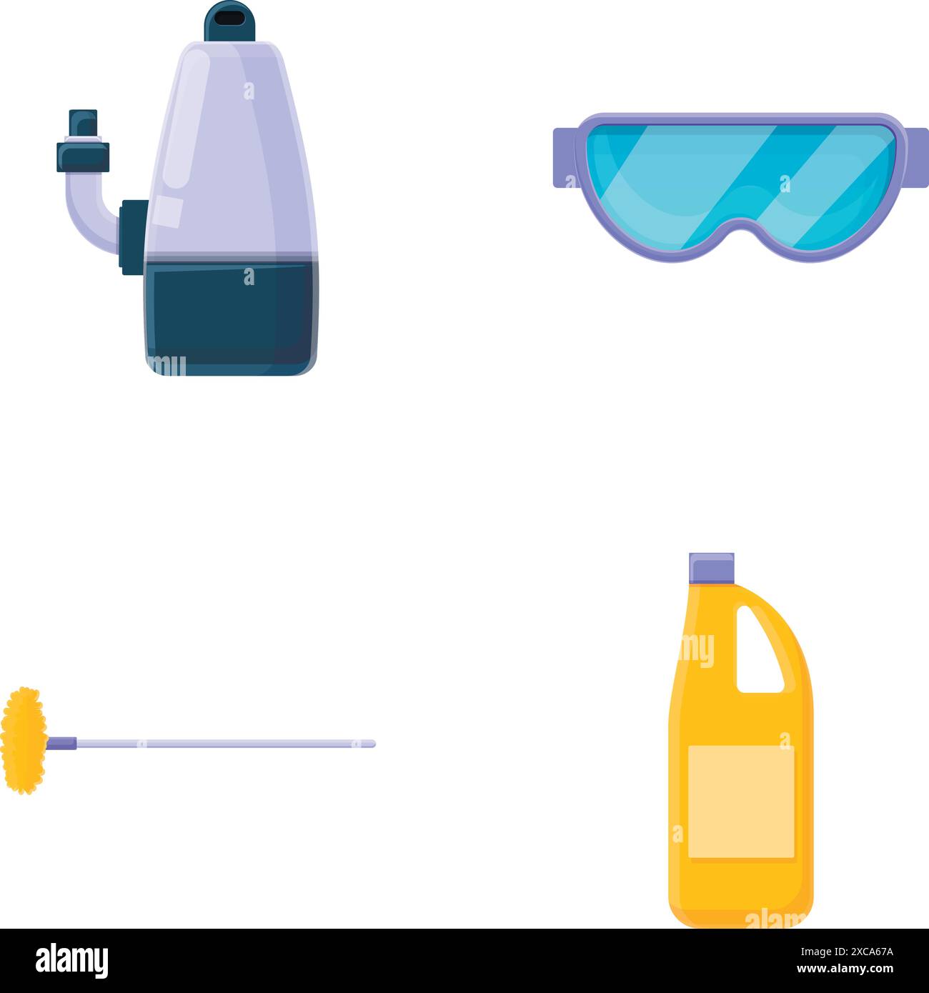 Pool equipment icons set cartoon vector. Various accessory for swimming ...