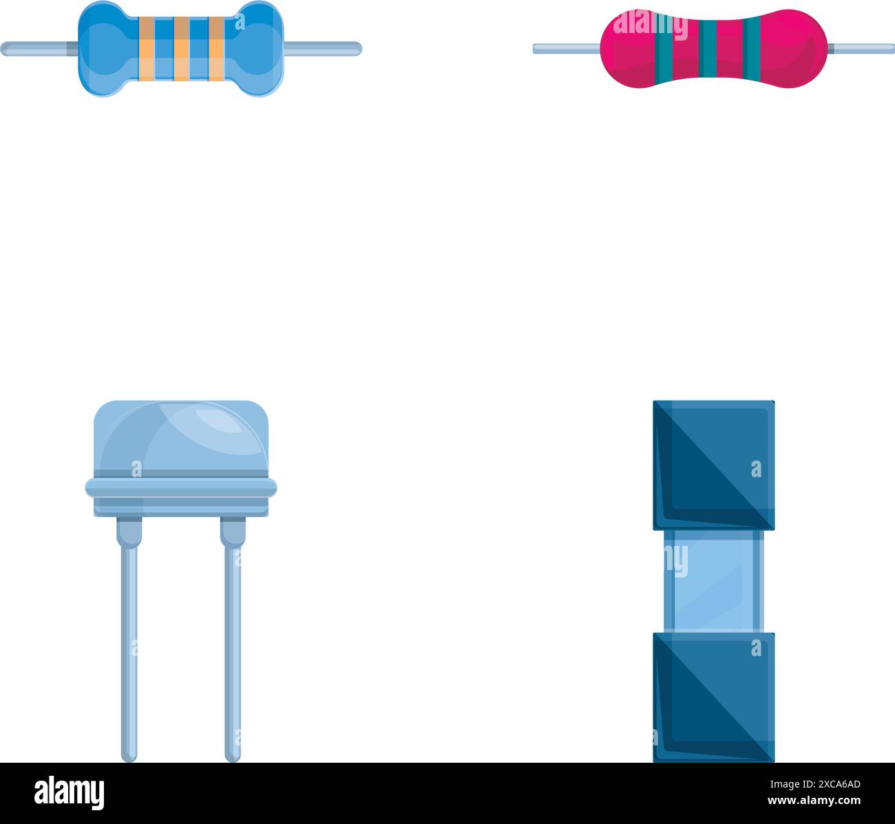 Resistor Icons Set Cartoon Vector Various Resistor And Transistor