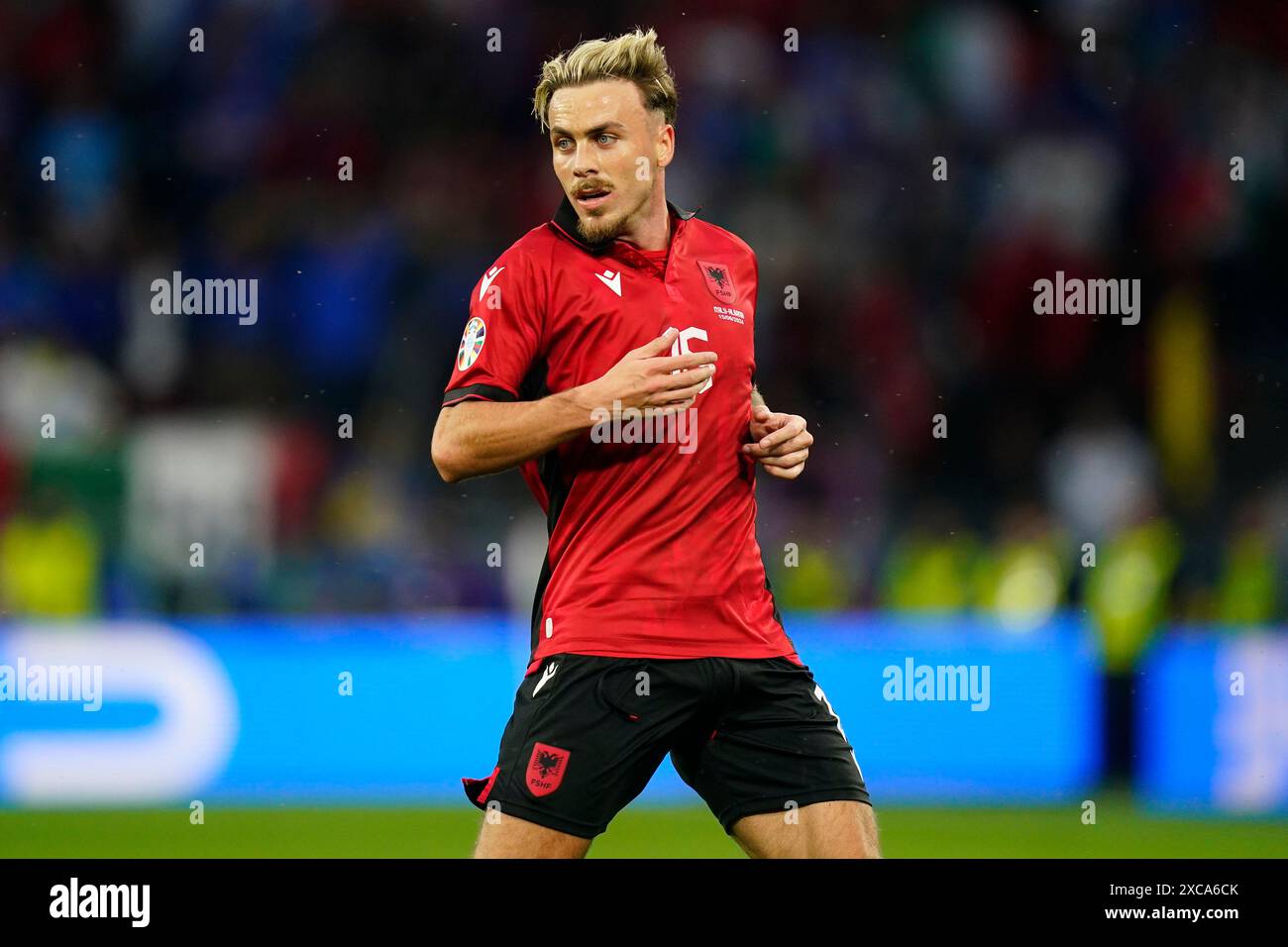 Taulant Seferi of Albania during the UEFA Euro 2024 match between Italy ...