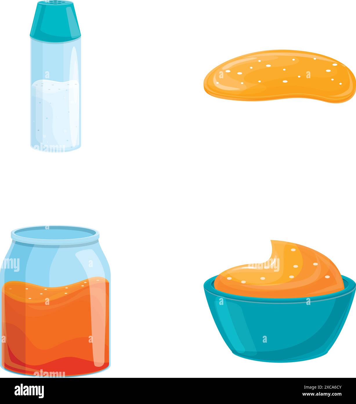 Soft caramel icons set cartoon vector. Nasty soft caramel in bowl and ...