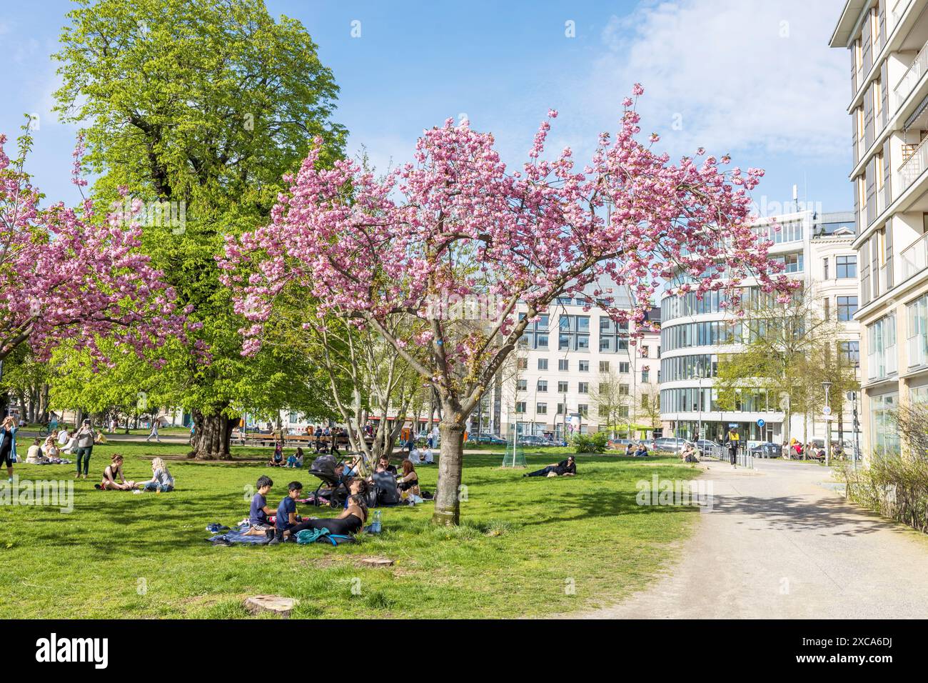 Berlin, Germany - 02 April 2024, Spring in a Berlin park. People had a ...