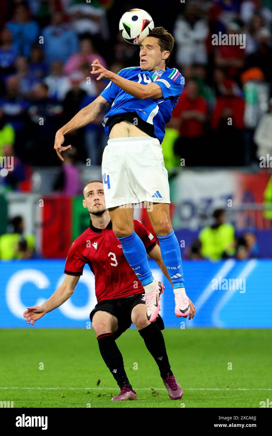 Dortmund, Germany. 15th June, 2024. Federico Chiesa of Italy and Mario ...