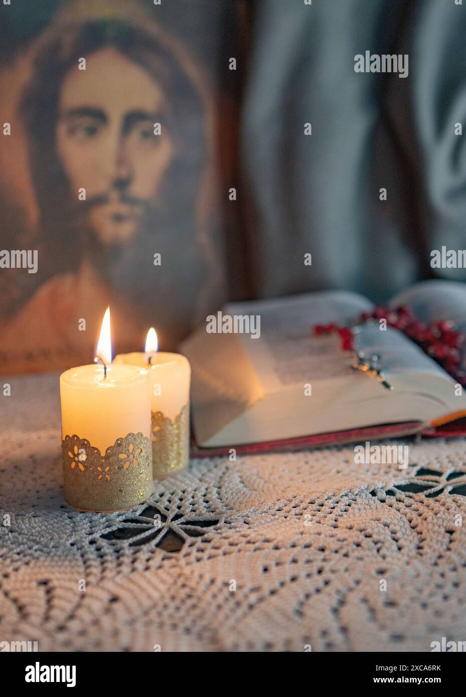 Home altar candles hi-res stock photography and images - Alamy